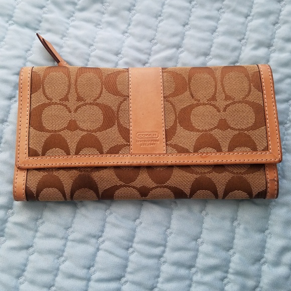 Coach | Bags | Coach Signature Logo Wallet Large | Poshmark